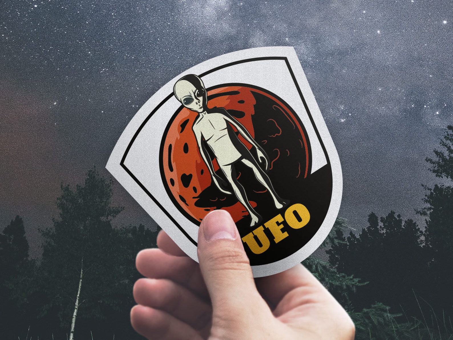 Space UFO Reflective Sticker Pack of 4 Vinyl Decals 2.3 - Etsy