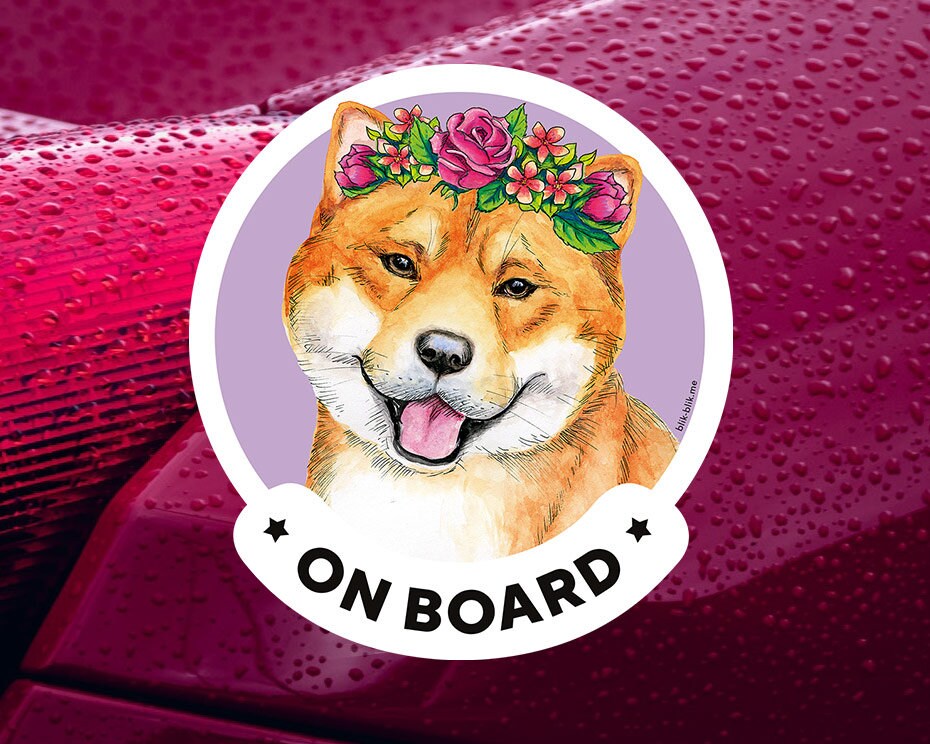 Shiba Inu on Board Car Window Sticker Pack for Women. Shiba | Etsy