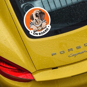Pug on Board Car Window Sticker for Women. Pug Car Sticker is - Etsy