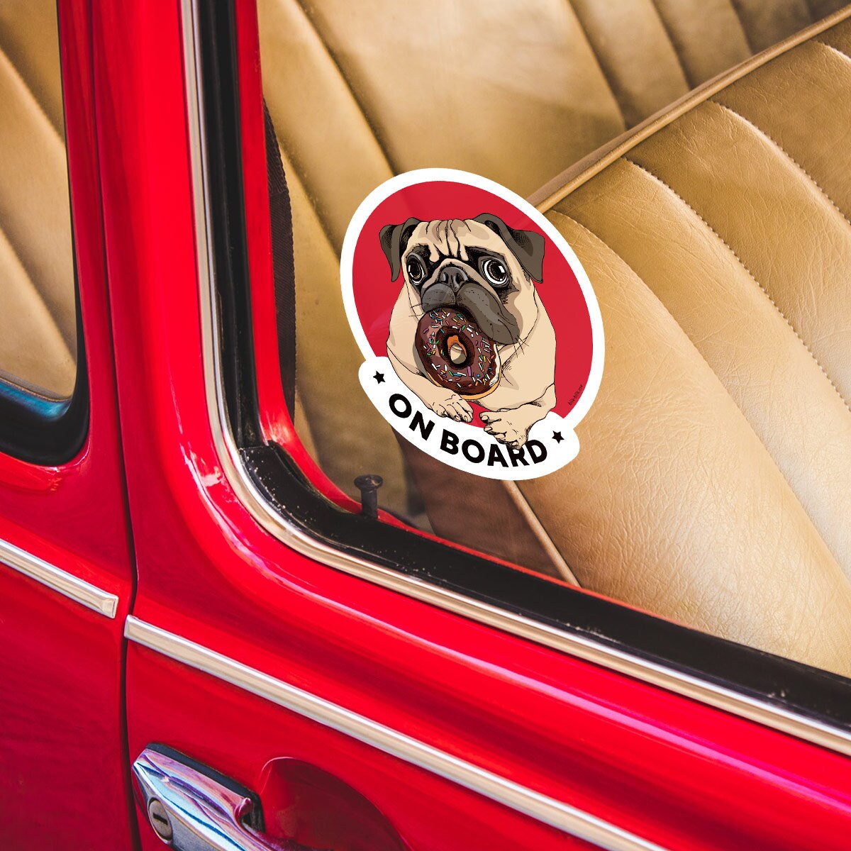 Pug on Board Car Window Sticker Pack for Women. Pug Car | Etsy