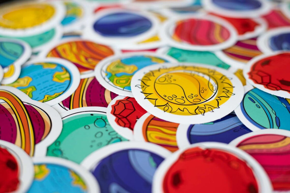 Solar System Planets Laptop Sticker Pack of 9 Macbook Decals. - Etsy