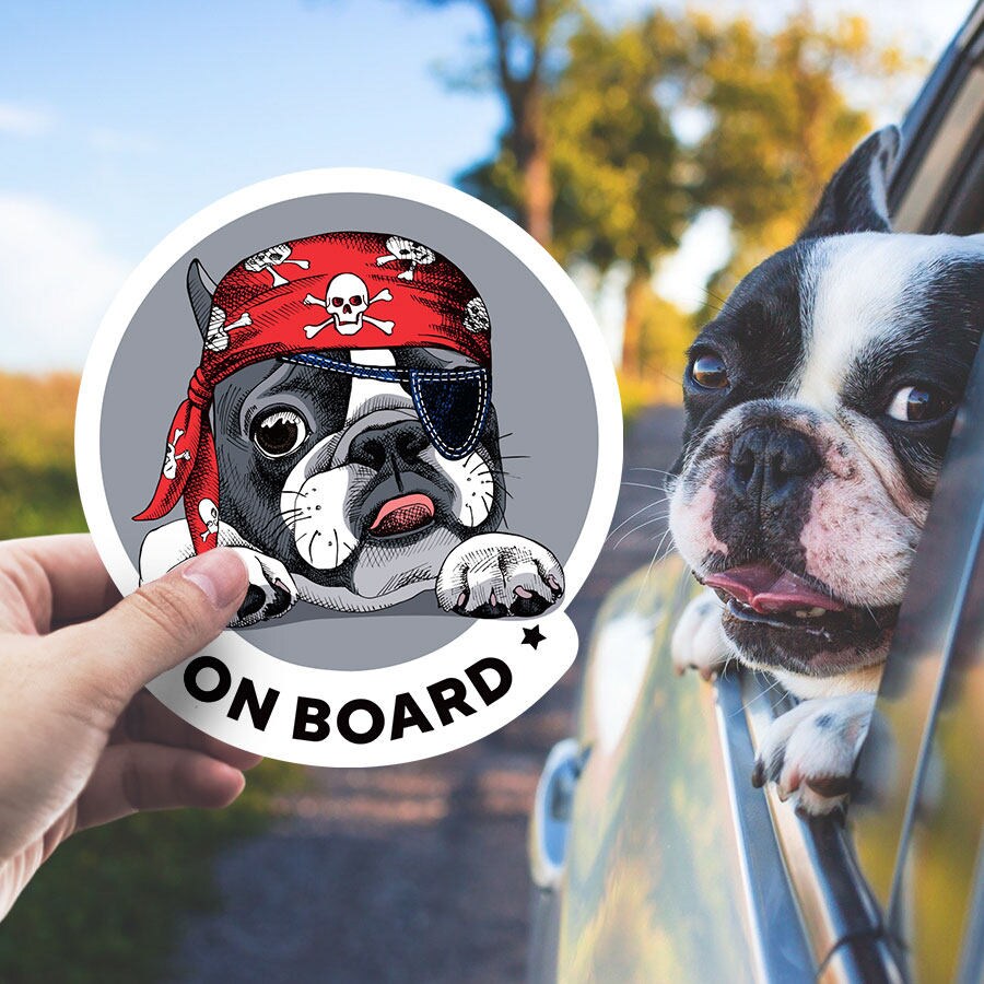 French Bulldog on Board Car Window Sticker for Women. Boston | Etsy