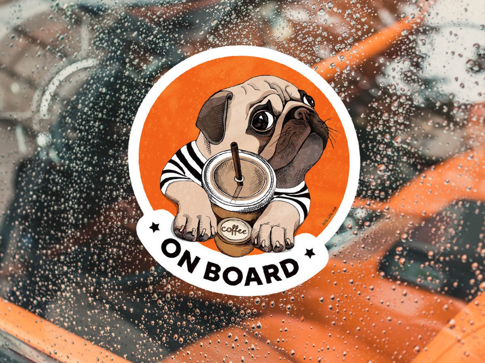 Pug on Board Car Window Sticker for Women. Pug Car Sticker is - Etsy