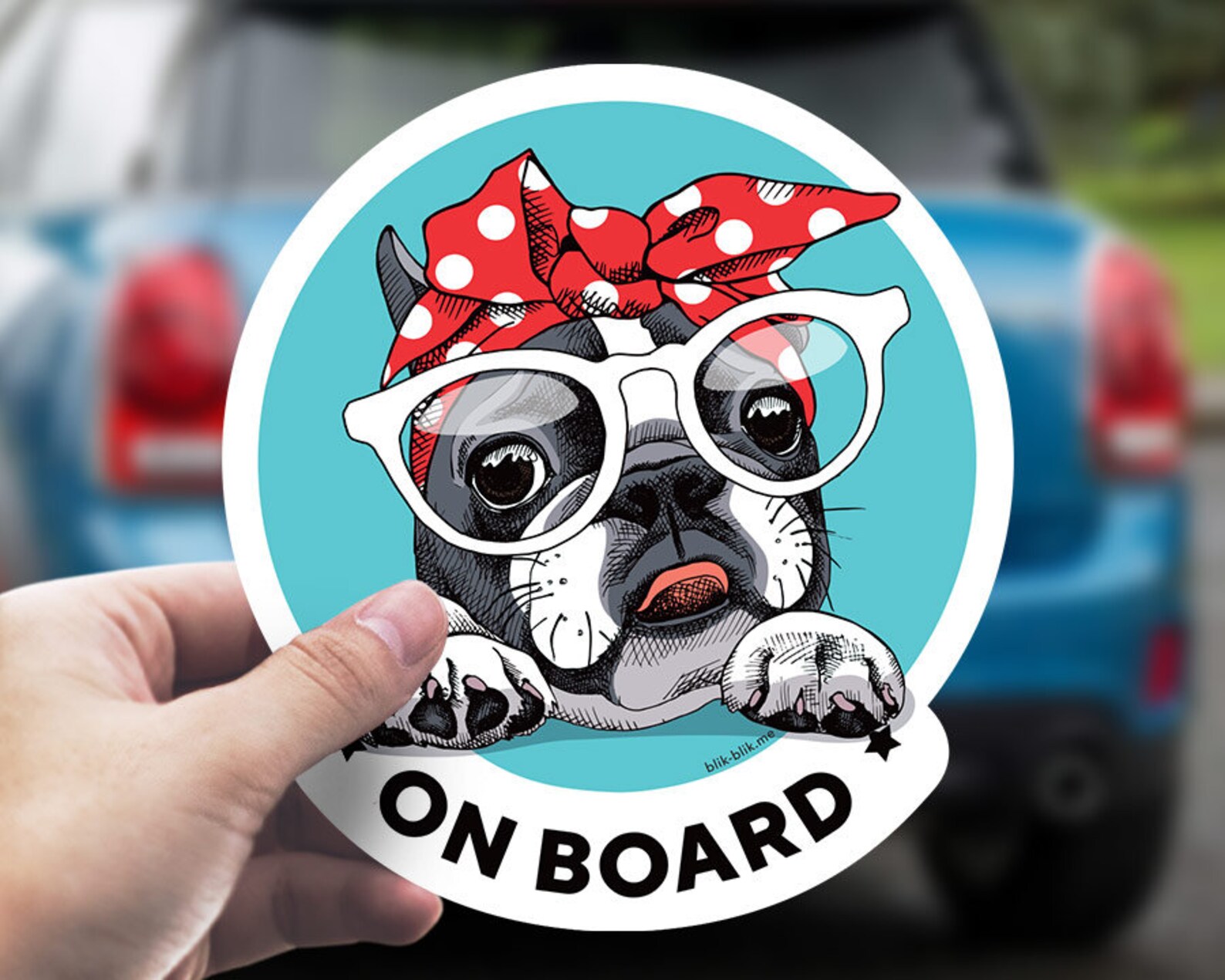 French Bulldog on Board Car Window Sticker for Women. Boston - Etsy