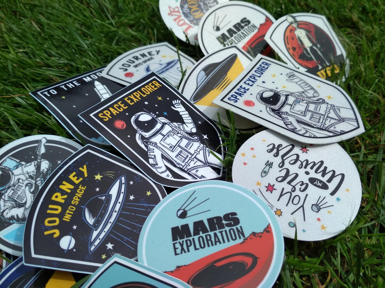 Space UFO reflective sticker pack of 4 vinyl decals 2.3 | Etsy