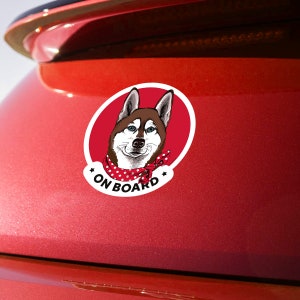 Siberian Husky on Board Car Window Sticker for Women. Husky - Etsy