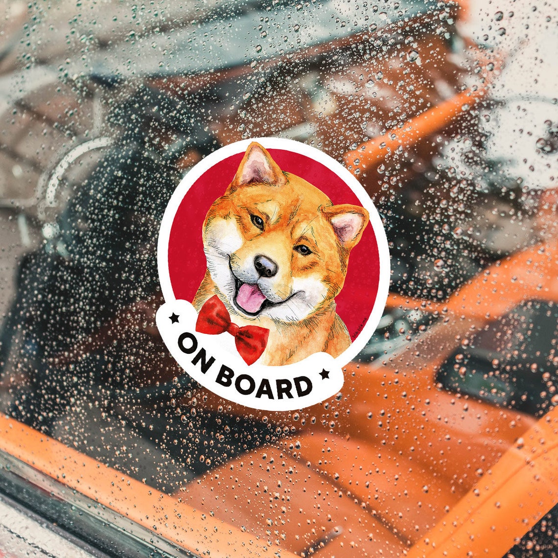 Shiba inu on board car window sticker pack for women. Shiba | Etsy