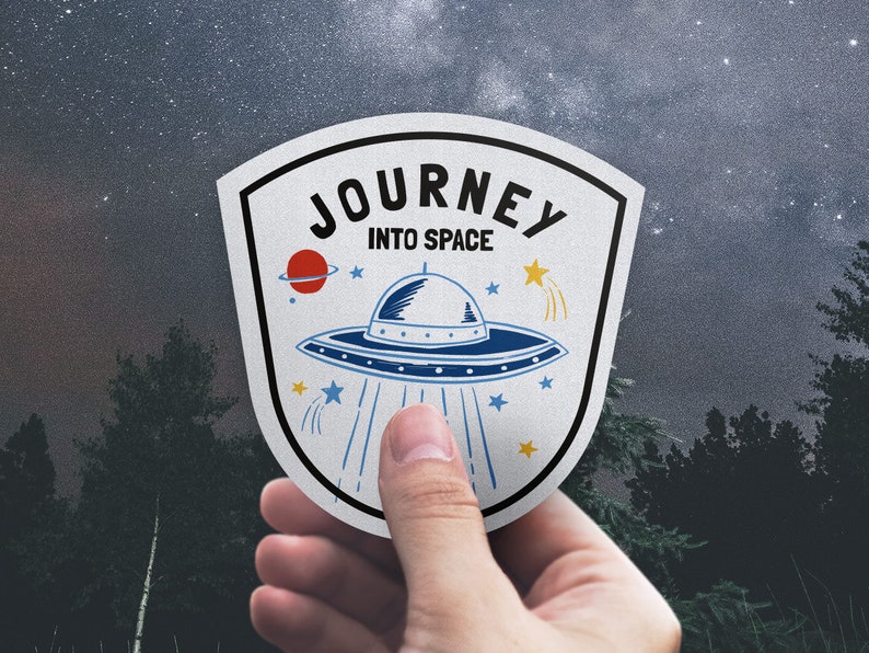 Space UFO reflective sticker pack of 4 vinyl decals 2.3 | Etsy