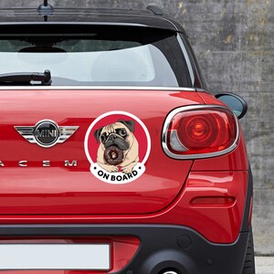 Pug on Board Car Window Sticker Pack for Women. Pug Car - Etsy