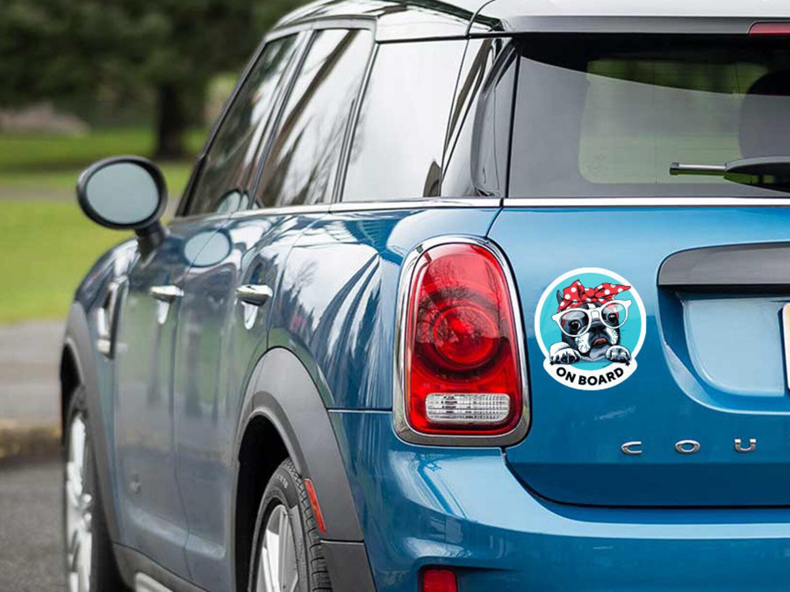 French Bulldog on Board Car Window Sticker for Women. Boston - Etsy