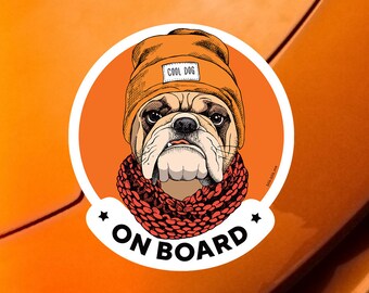 Bulldog on Board Car Window Sticker British English Bully - Etsy UK