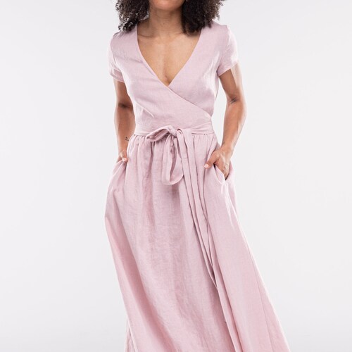 Linen Wrap Dress for Women - Etsy