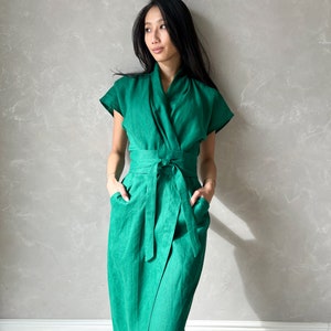 Linen Wrap Dress, Linen Sundress, Fairy Dress, Organic Linen Dress ...