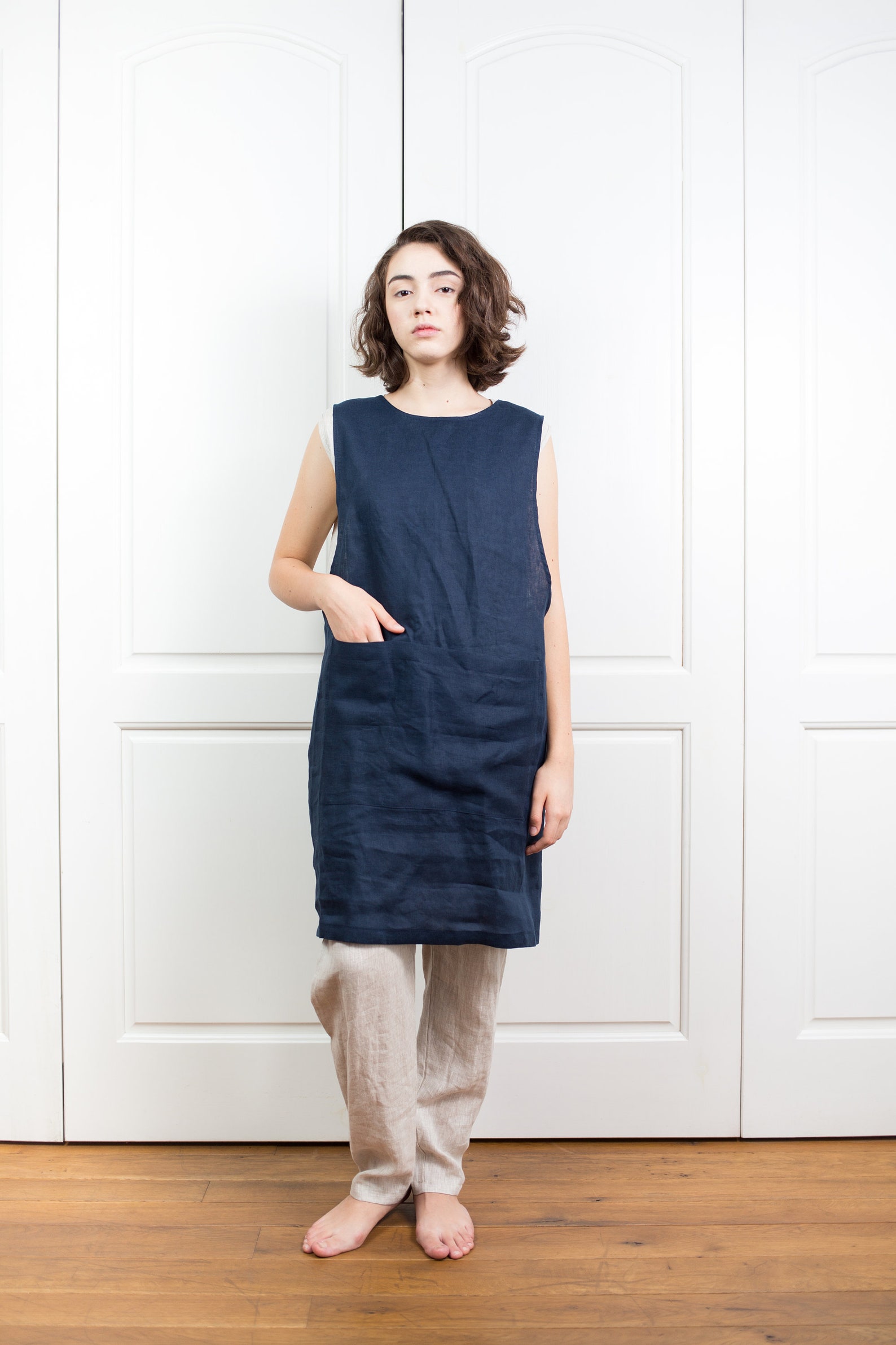 Japanese Apron, Cross Back Apron, Work Apron, Pinafore Dress - Etsy