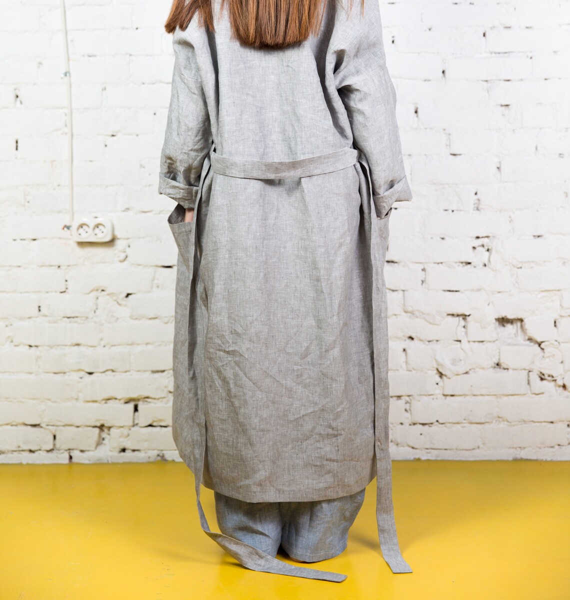 Linen Bathrobe Linen Robe Bath Robe Long Linen Robe Woman - Etsy