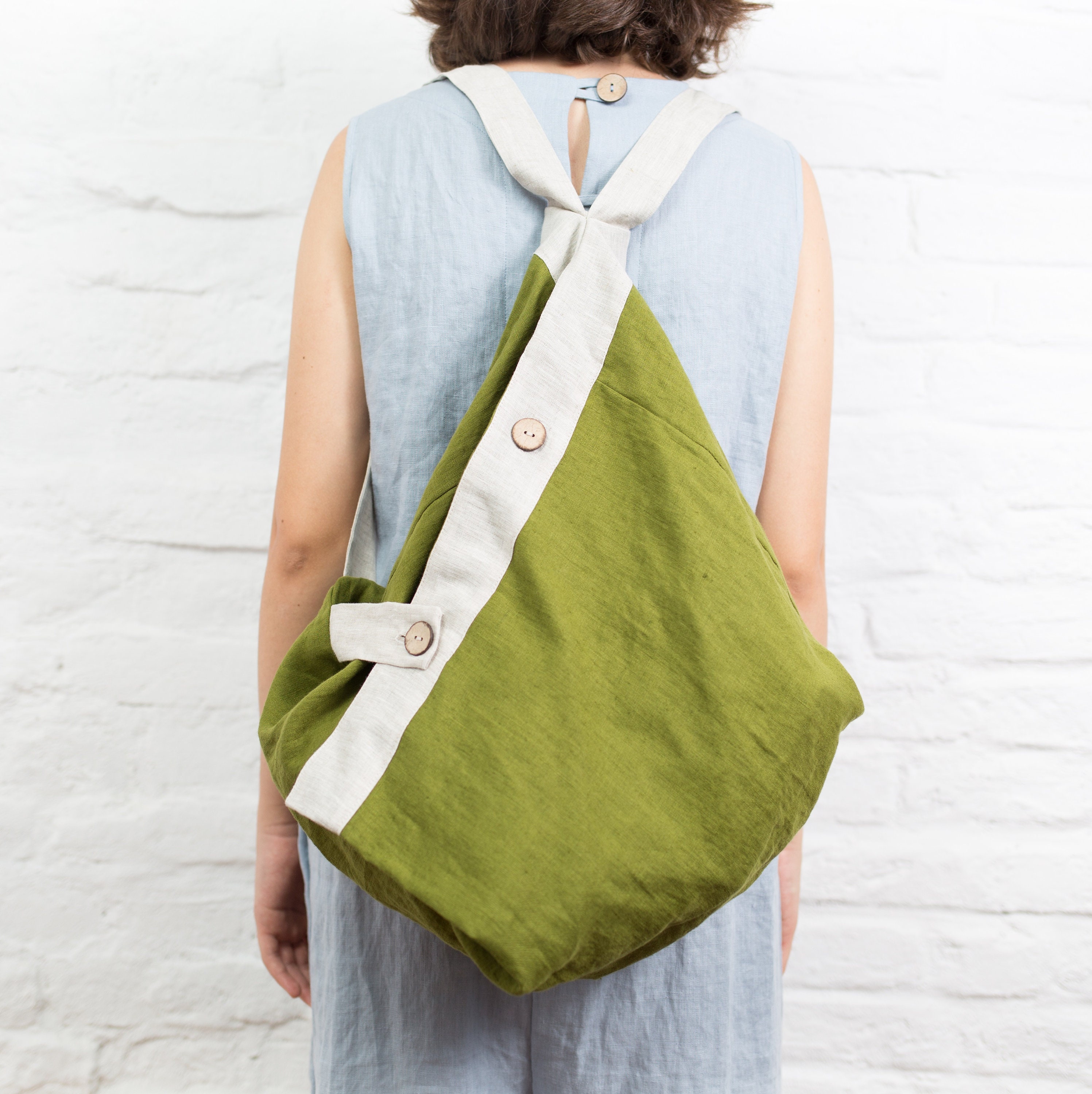 Tote Bag Vegan Backpack / Linen Shopping Bag / Linen Beach - Etsy