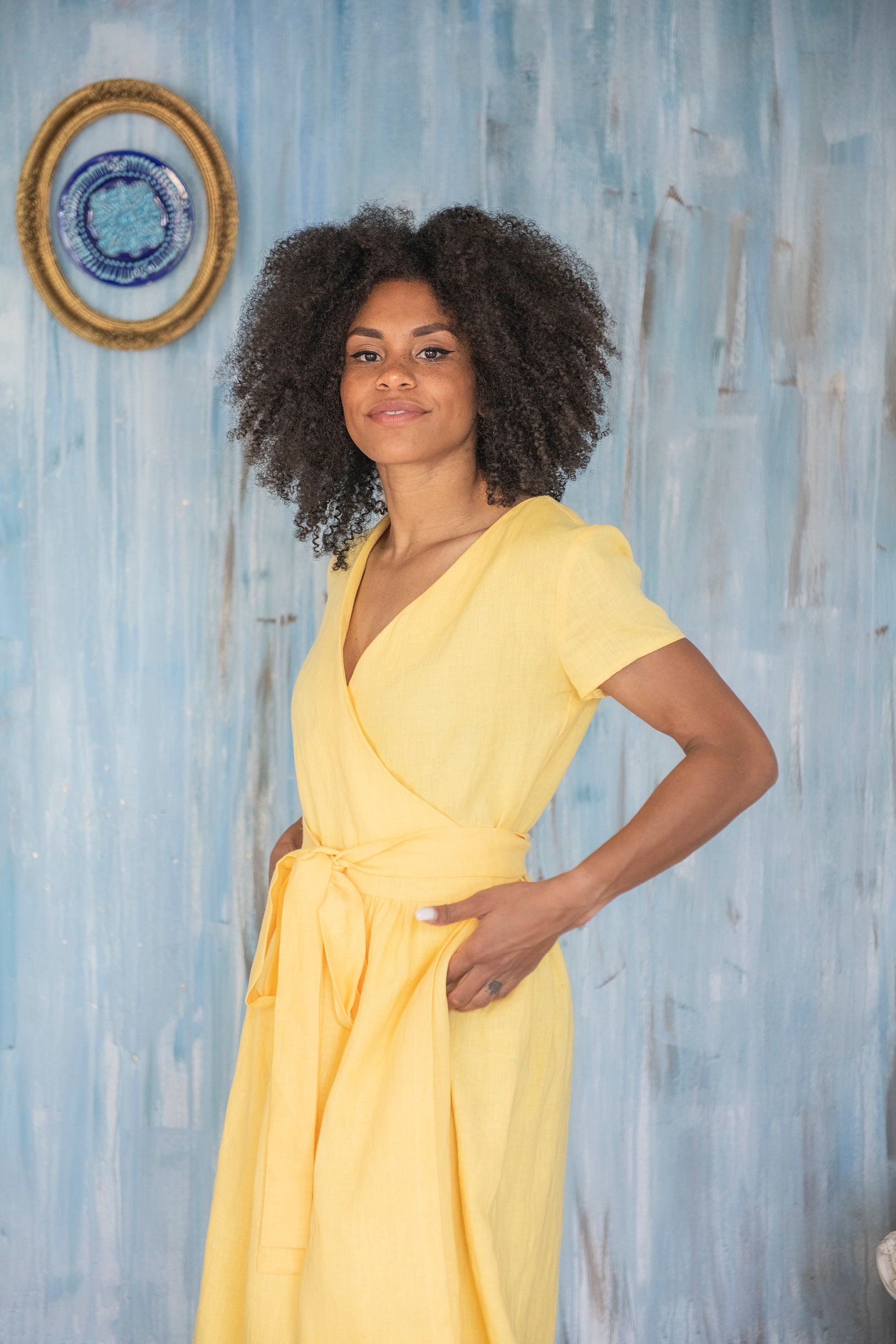 Linen Wrap Dress Linen Sundress Fairy Dress Organic Linen - Etsy