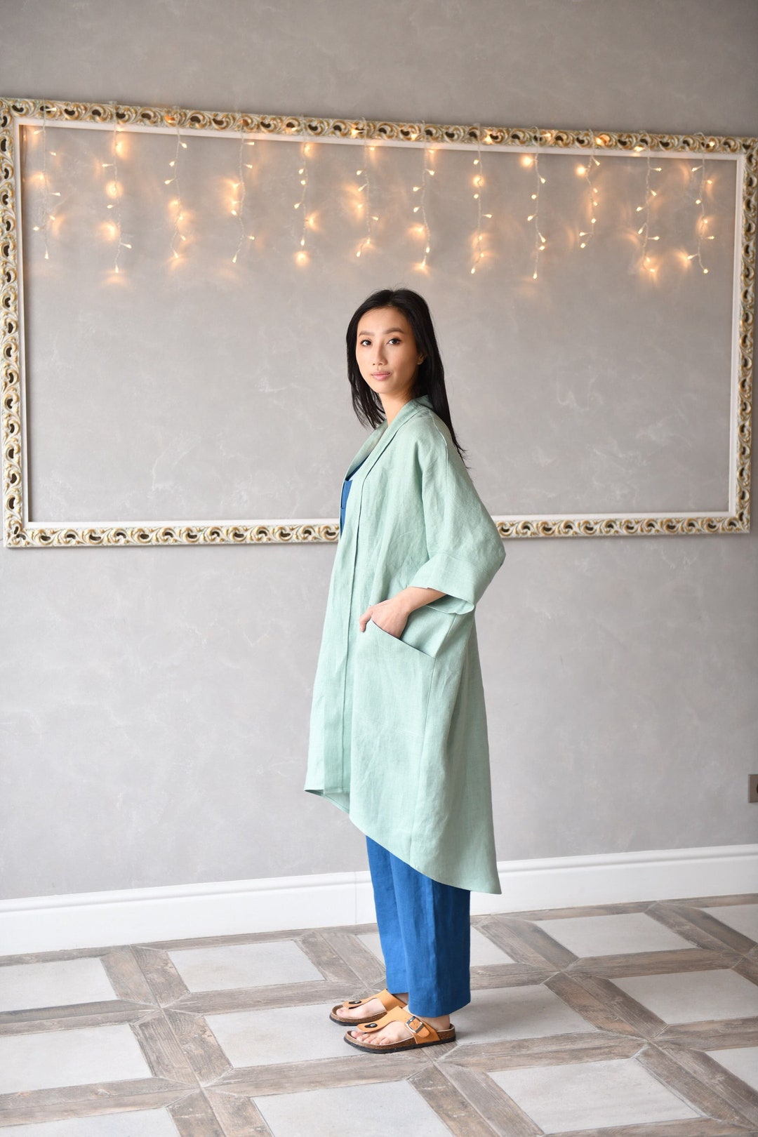 Linen Jacket Women, Plus Size Linen Coat, Linen Kimono Jacket, Linen ...