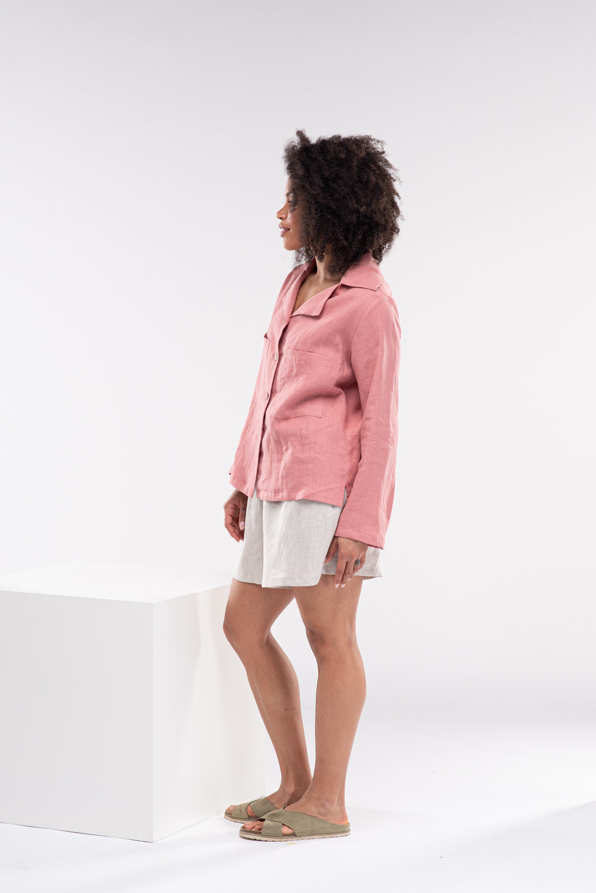 Loose Linen Blouse ERICA / Linen Shirts Women / Plus Size | Etsy