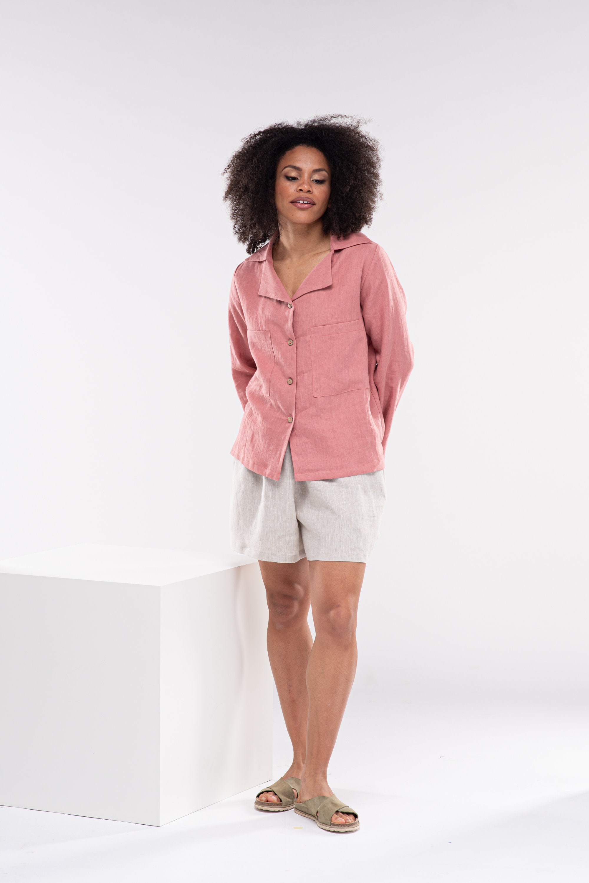 Loose Linen Blouse ERICA / Linen Shirts Women / Plus Size | Etsy