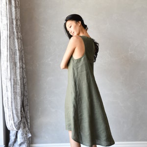 Linen Racer Back Dress, Linen Summer Dress, Sleeveless Linen Dress ...