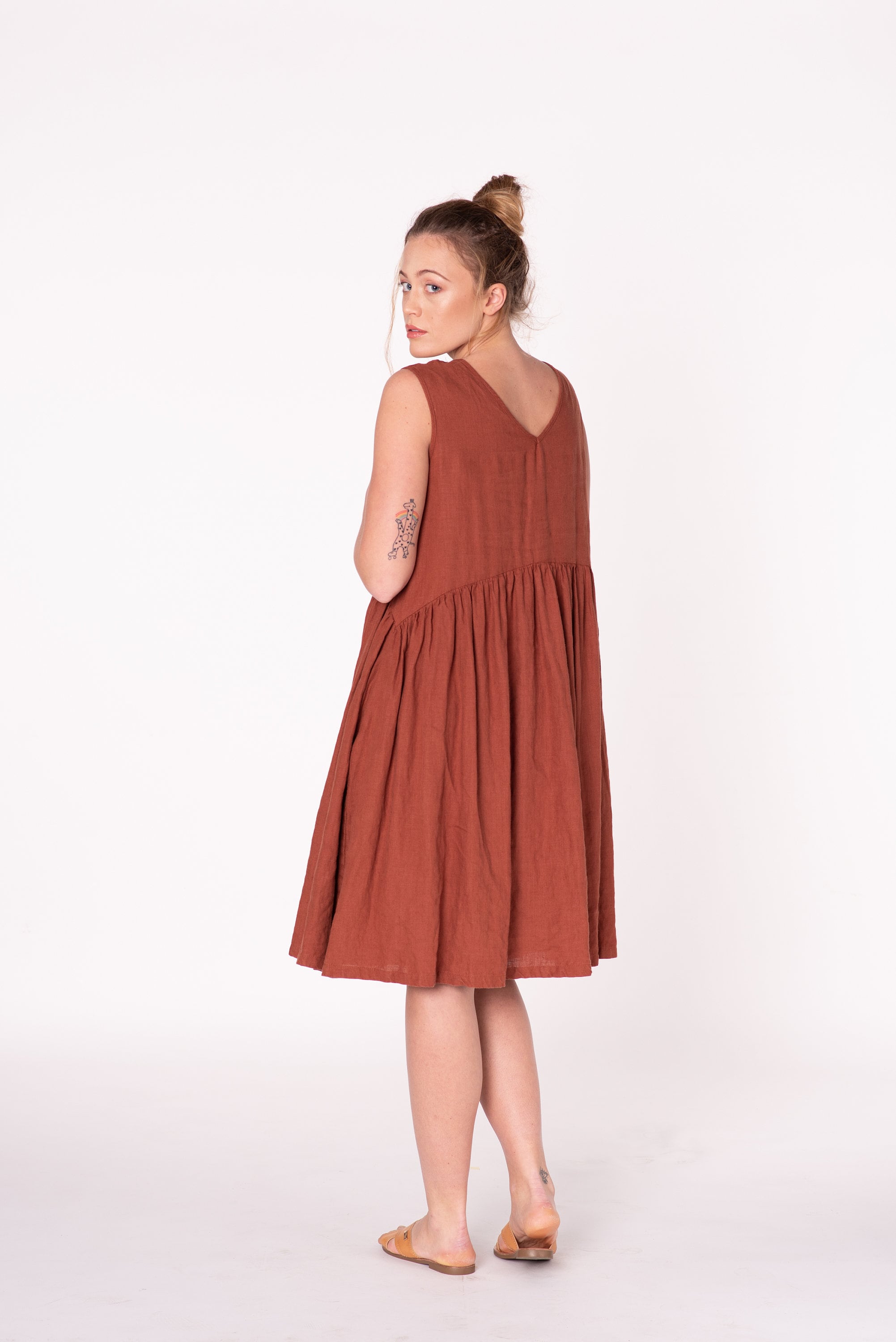 Linen dress with pockets NAIDA / Bridesmaid dress/ Ruffled | Etsy