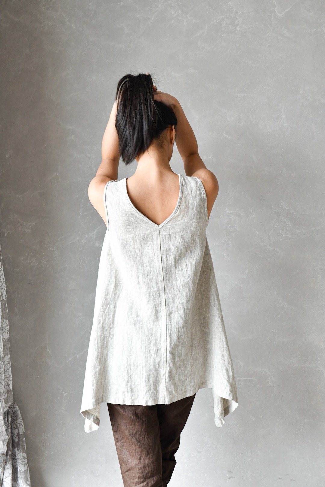 Linen Tunic Top, Linen Sleeveless Top, Summer Tunic, Linen Tank Top ...