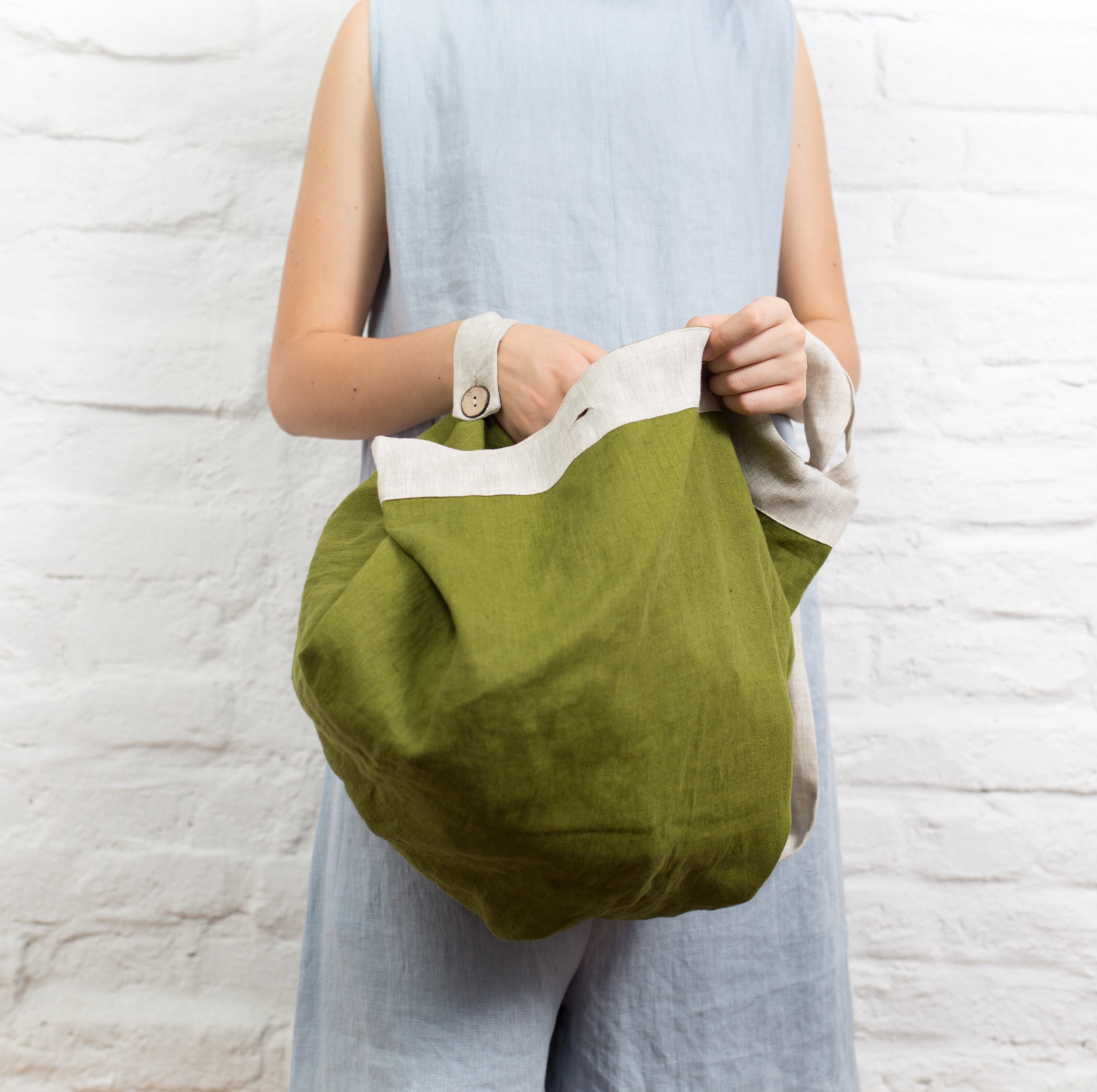 Tote Bag Vegan Backpack / Linen Shopping Bag / Linen Beach - Etsy
