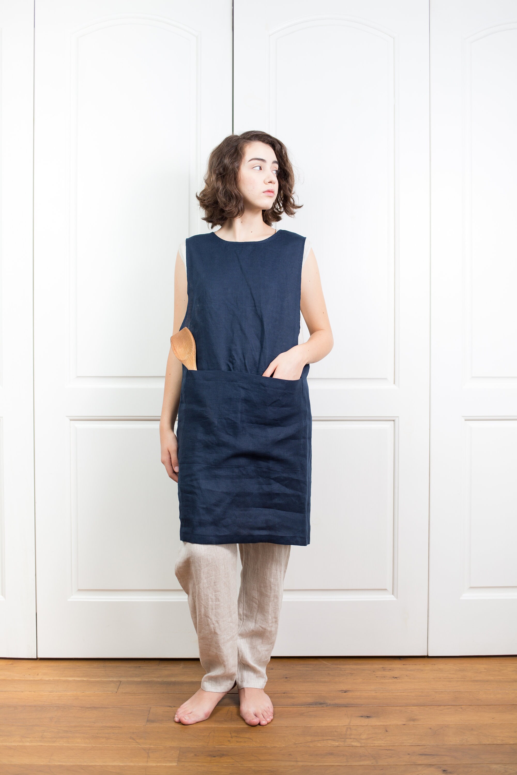 Japanese Apron, Cross Back Apron, Work Apron, Pinafore Dress - Etsy