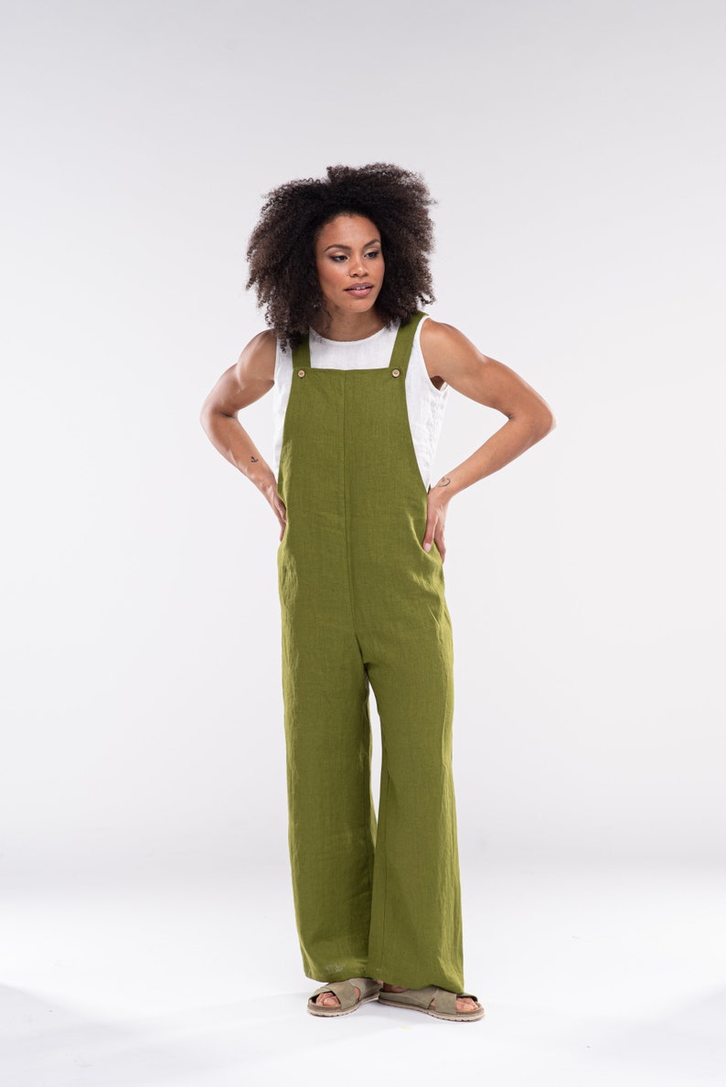 Linen Jumpsuit KAIA / Linen Overalls Women / Linen Clothing for Women ...