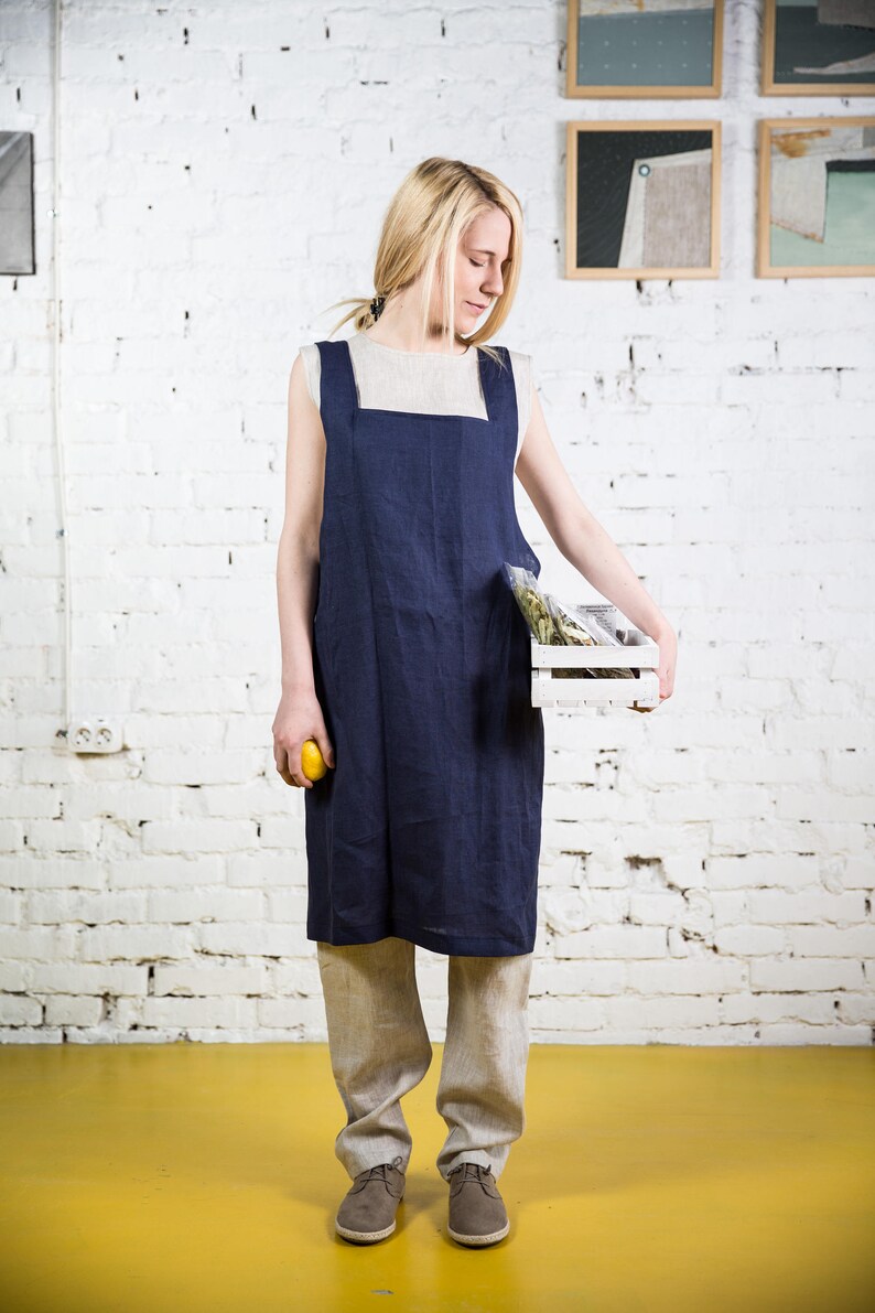 Japanese Apron Dress Pattern, Square Cross Apron, Pinafore Aprons ...
