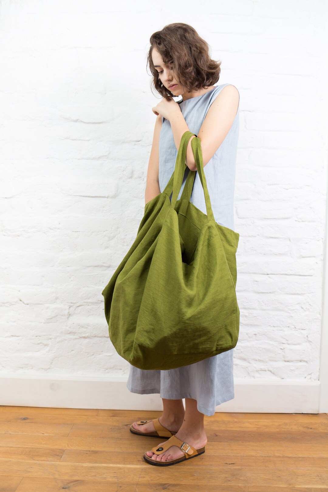 Linen Tote Bag, Linen Shopping Bag, Linen Beach Bag, Linen Yoga Bag ...