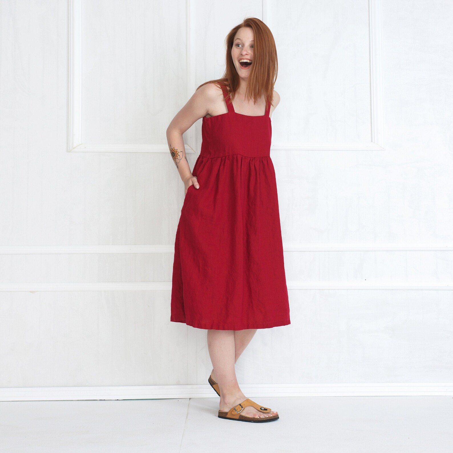 Summer Linen Dress Swing Dress Linen Slip Dress Sleeveless Etsy
