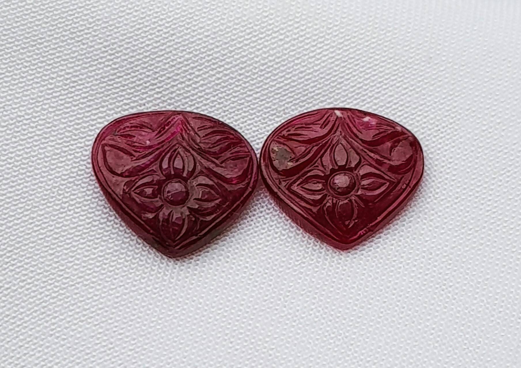 Ruby Carving 2 Pieces 13 Carat | Etsy