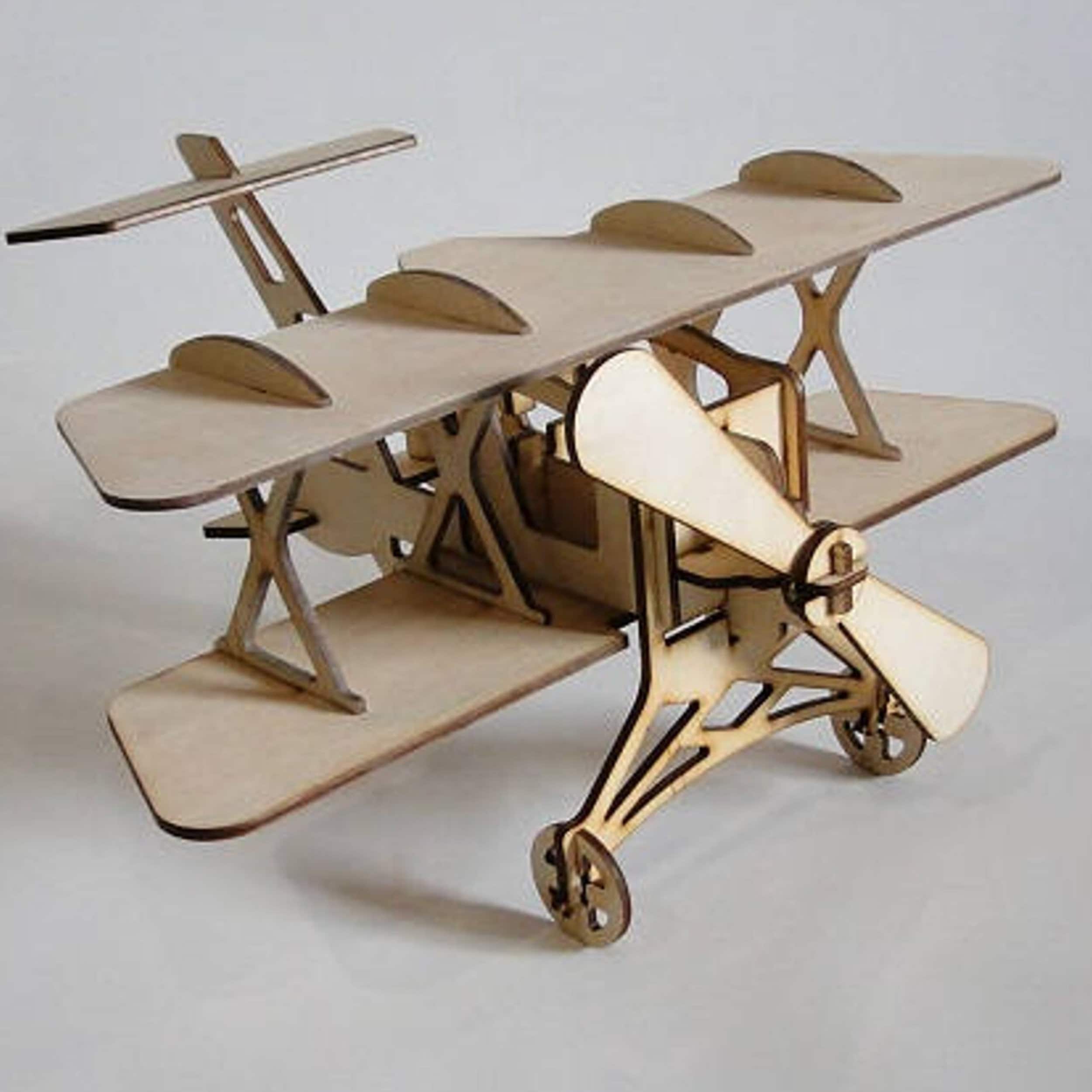 Wooden 3D Airplane Aircraft Woodcraft Construction Kit Wooden - Etsy