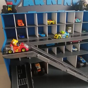 Toy Car Garage, Wooden Toy Car Ramp Shelf, Toy Car Storage, Garage for ...
