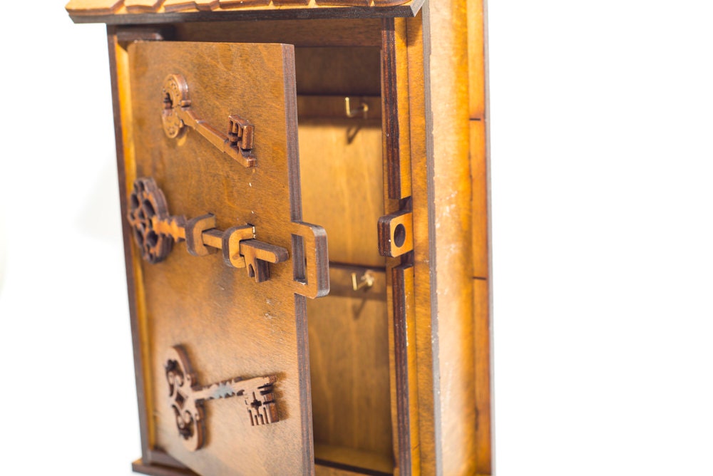 Wooden Key Box "gate 3d" - Vintage Style Key Cabinet/ Great Decoupage ...