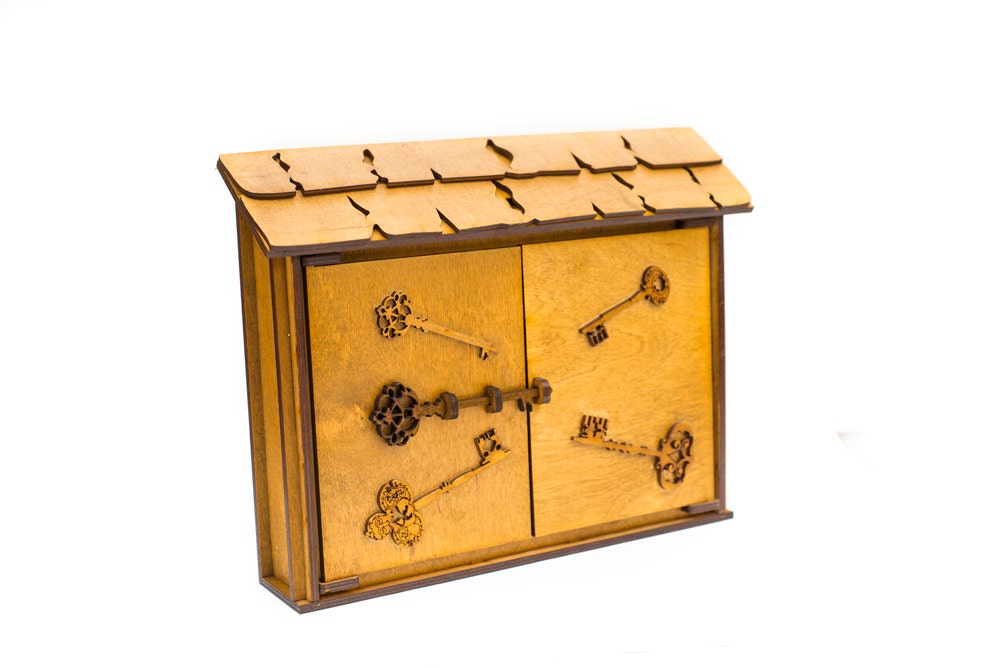 Wooden Key Box 3D - Vintage Style Key Cabinet/ Great Decoupage Wall ...