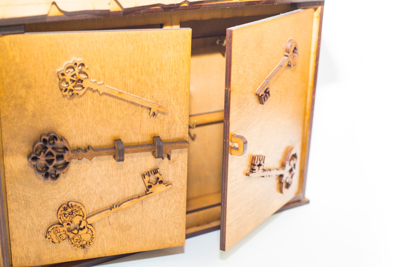 Wooden Key Box 3D Vintage Style Key Cabinet/ Great Decoupage Wall Decor ...