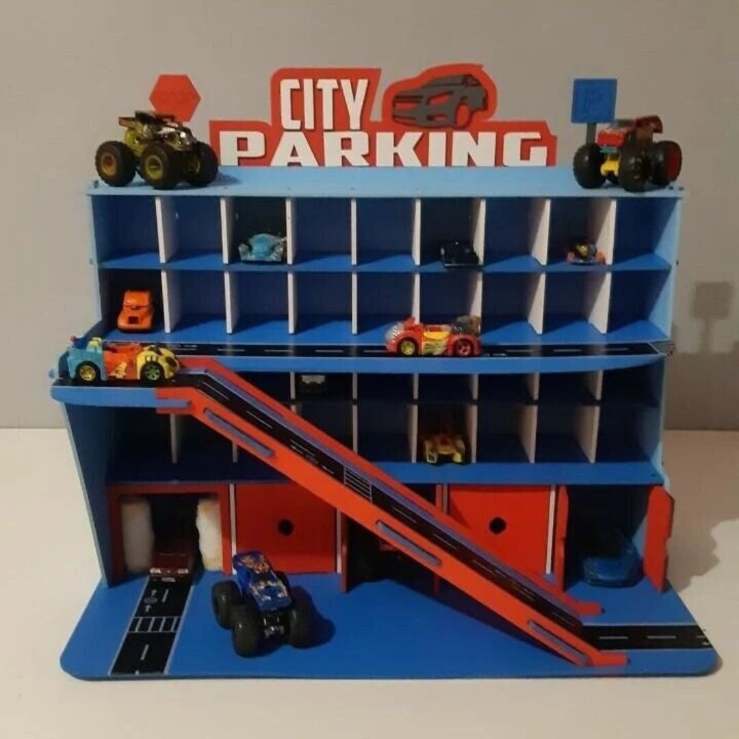 Wooden Car Garage, Wooden Toy Storage, Toy Car Storage, Toy Car Garage ...