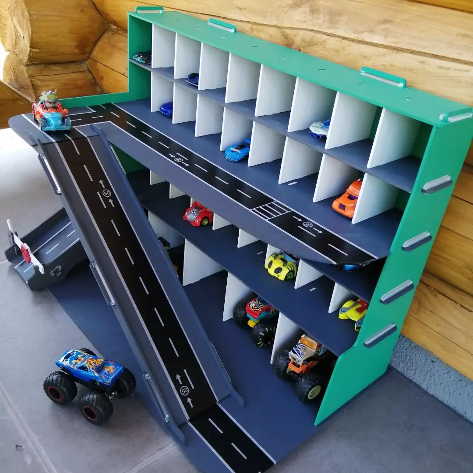 Toy Car Storage for Toy Cars, 3-5 Year Old Toddler Boy Gift, Wooden Toy ...
