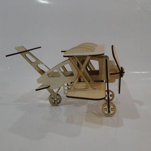 Wooden 3D Airplane Aircraft Woodcraft Construction Kit Wooden - Etsy