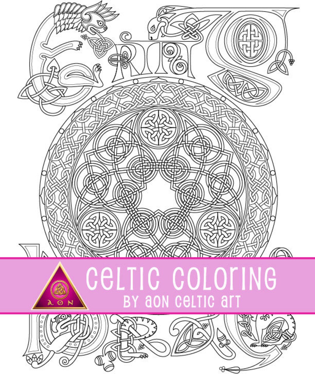 CELTIC COLORING Page Erin Go Bragh Irish Colouring Dragons Animals ...