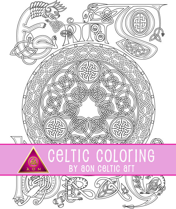 CELTIC COLORING Page Erin Go Bragh Irish Colouring Dragons Animals ...