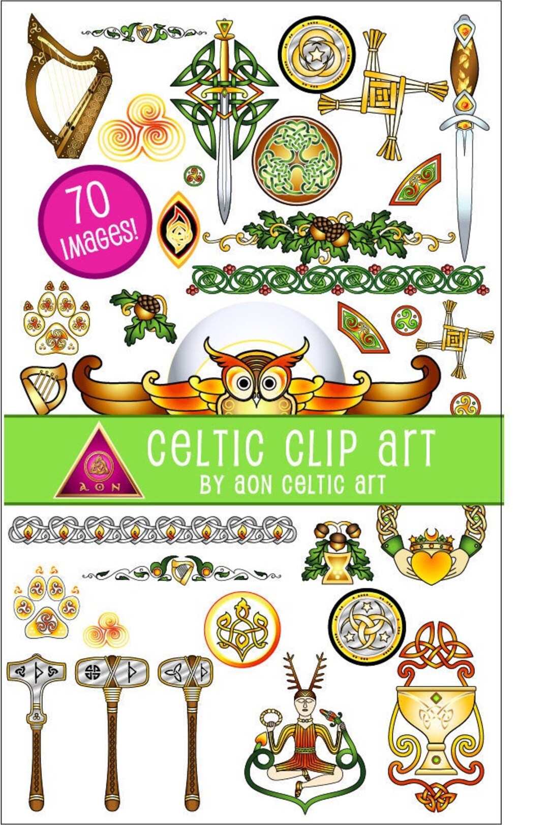 CELTIC Clipart Theme Pack Druid's Lore, Pagan Clipart, INVITATIONS ...