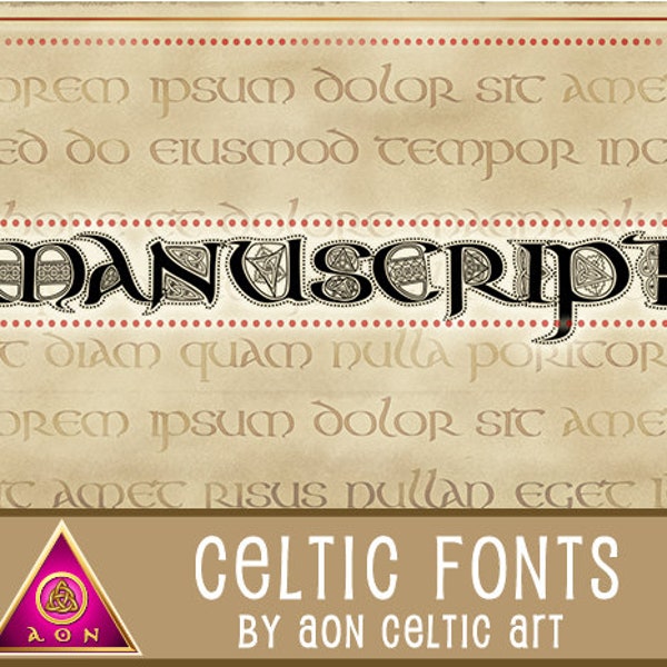 Celtic Lettering Font - Etsy
