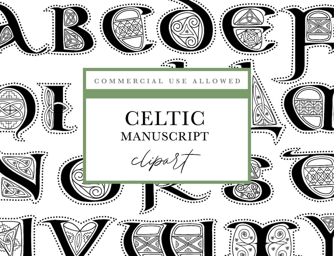 Celtic Clipart Alphabet: Knotwork & Spiral Designs - Digital Download ...