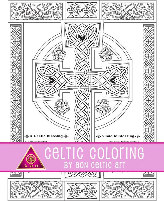 CELTIC COLORING Page Gaelic Blessing Irish Colouring - Etsy