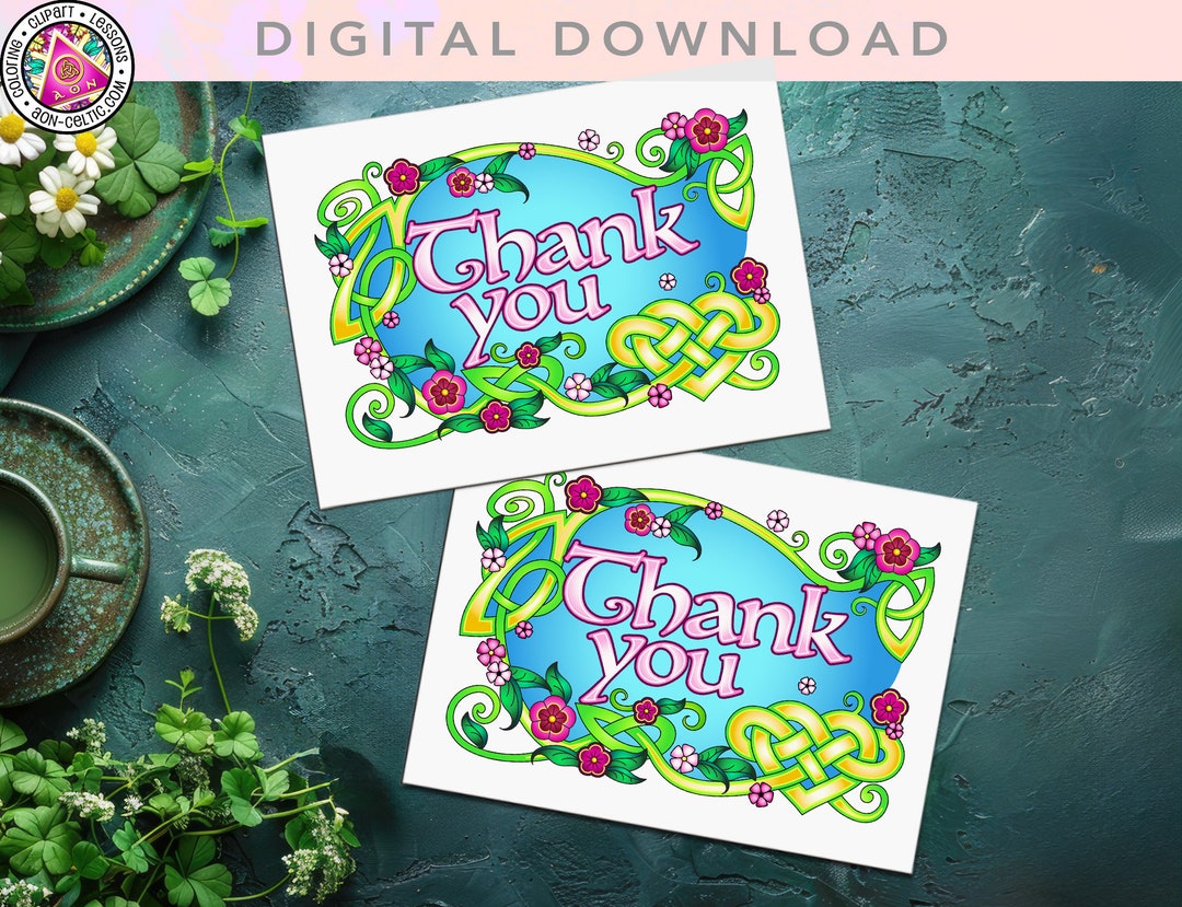 CELTIC Cards - 'thank-you Heart Flourish' | Irish Greeting Card, Thank ...