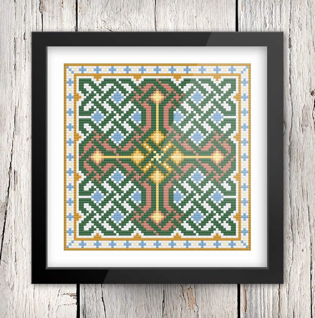 CELTIC Cross-stitch Pattern- Columbine's Cross, Irish Gift, Embroidery ...